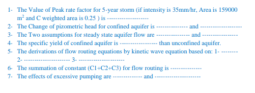 Solved 1. The Value of Peak rate factor for 5-year storm (if | Chegg.com