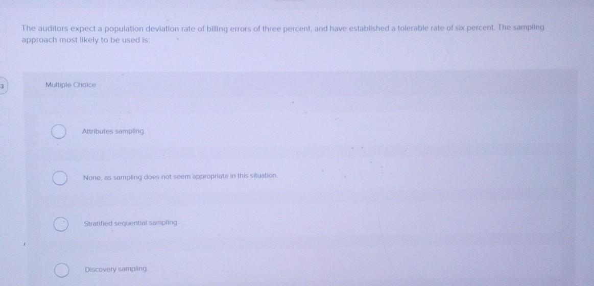 Solved The auditors expect a population deviation rate of | Chegg.com