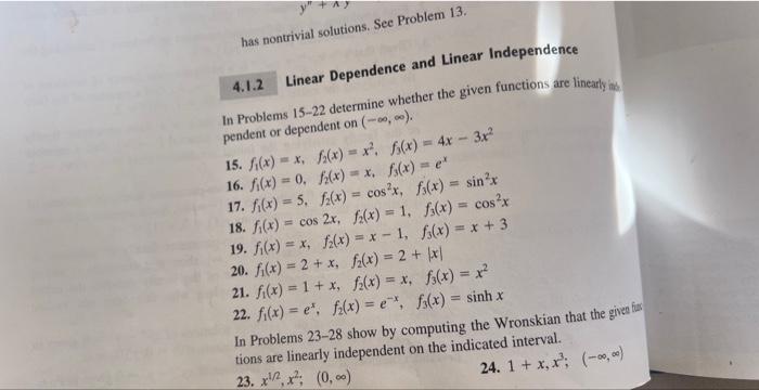 Solved 4.1.2 Linear Dependence and Linear Independence In | Chegg.com