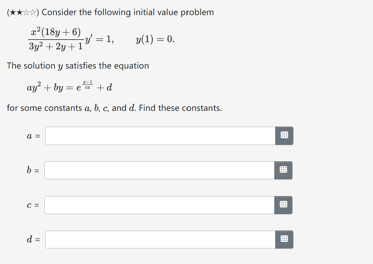 Solved Consider the following initial value | Chegg.com