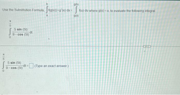 Solved Use the Substitution Formula, | Chegg.com