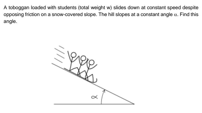 Solved A toboggan loaded with students (total weight w) | Chegg.com