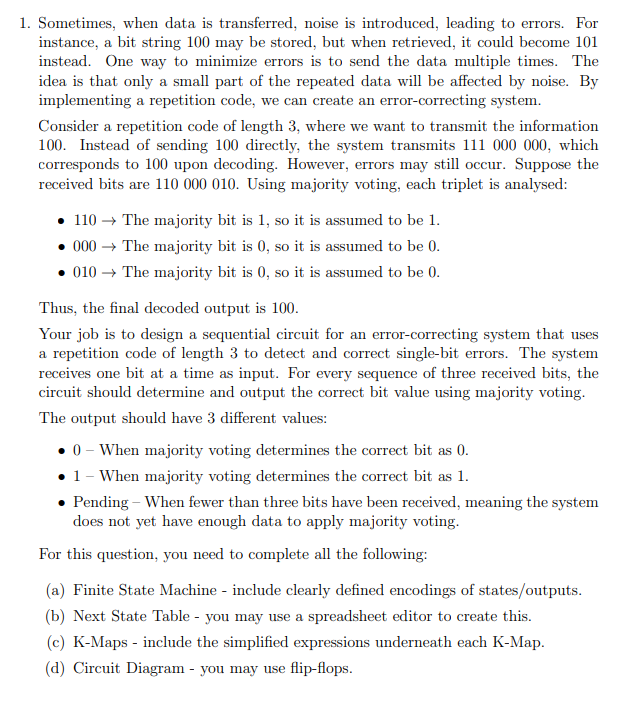 Solved 1. ﻿Sometimes, when data is transferred, noise is | Chegg.com
