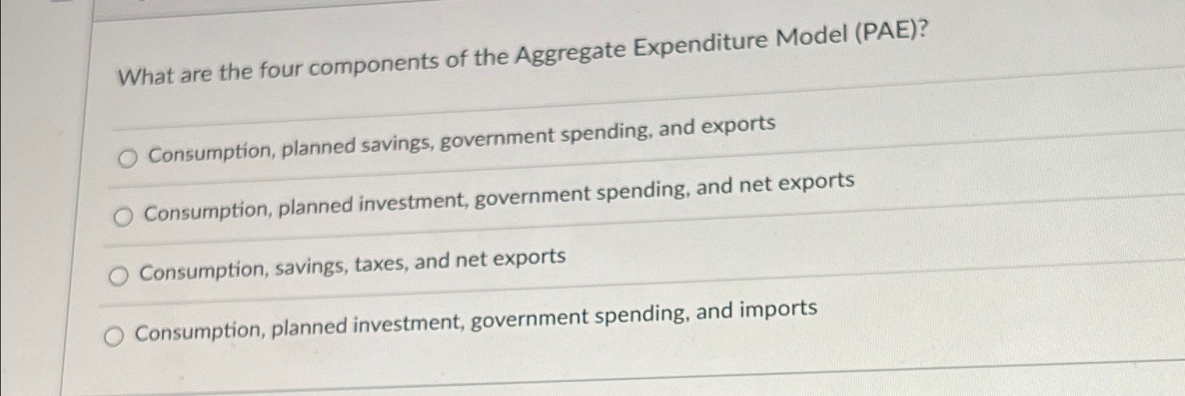 Solved What are the four components of the Aggregate | Chegg.com