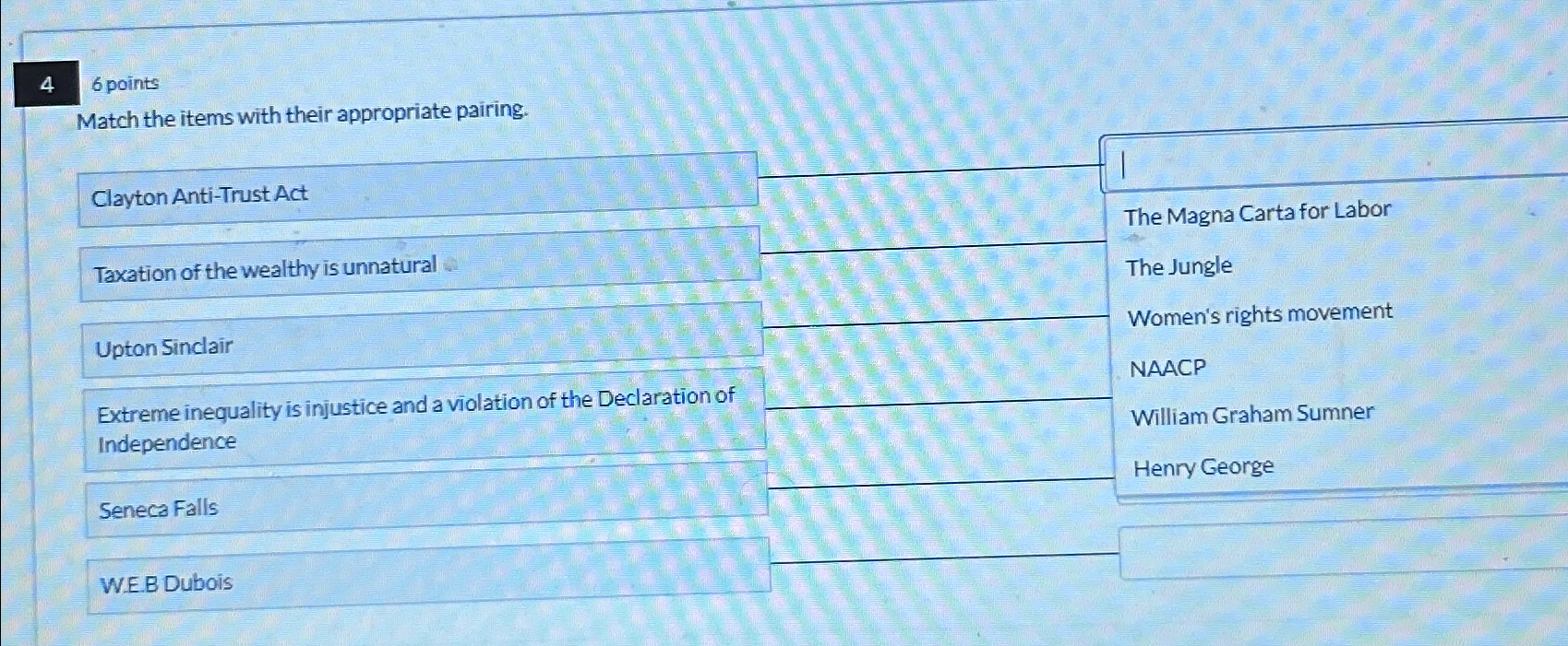 Solved 46 ﻿pointsMatch the items with their appropriate | Chegg.com