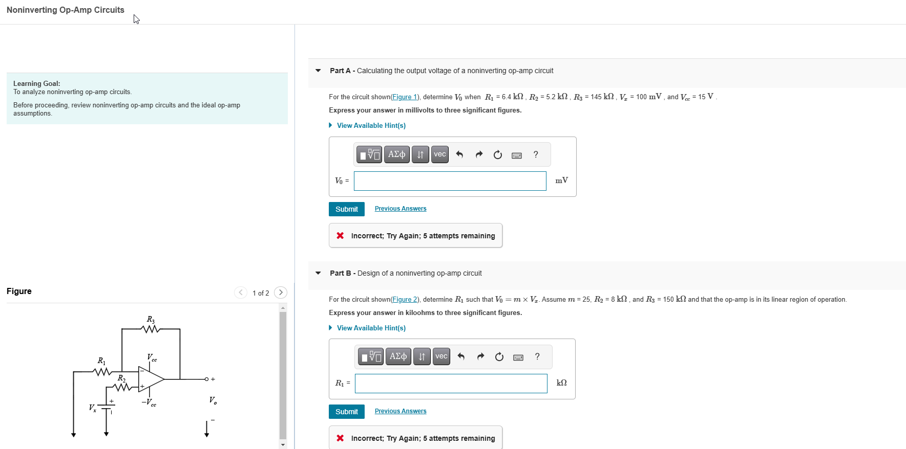Solved Learning Goal:To analyze noninverting op-amp | Chegg.com