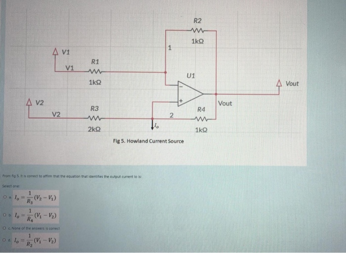 Solved R2 w 1kQ2 1 4 vi V1 R1 w 1kg U1 A Vout A v2 Vout V2 | Chegg.com
