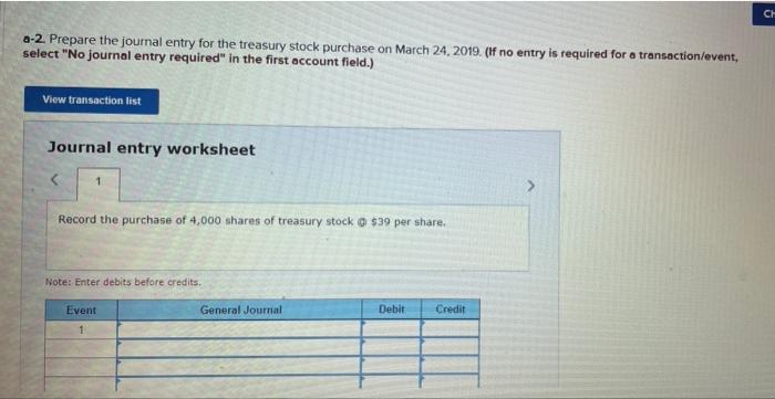 Solved CH a-2. Prepare the journal entry for the treasury | Chegg.com