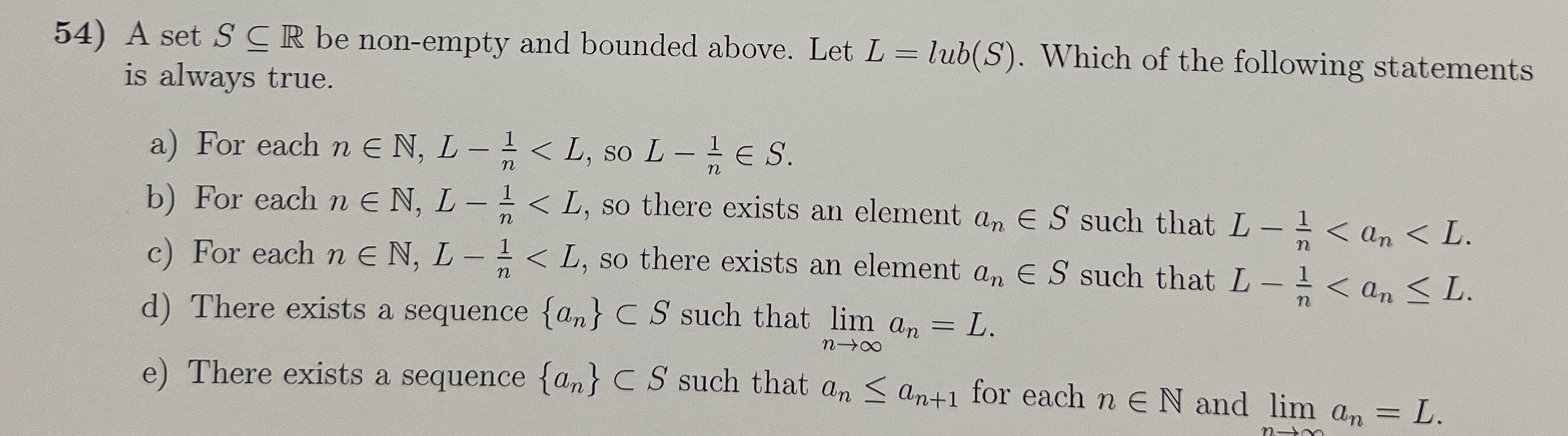 Solved A set SsubeR be non-empty and bounded above. Let | Chegg.com