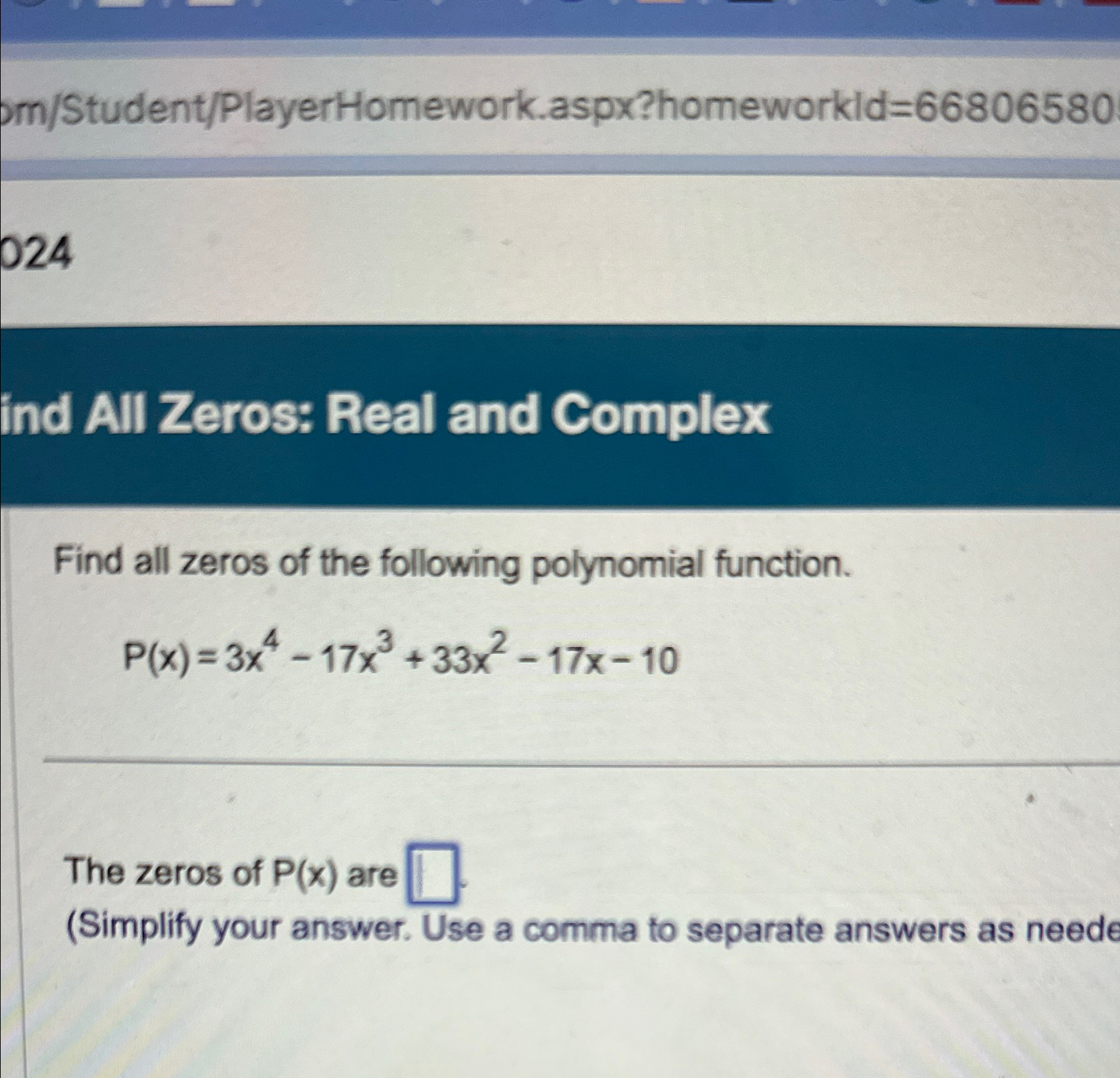 Solved m/Student/PlayerHomework.aspx?homeworkld | Chegg.com