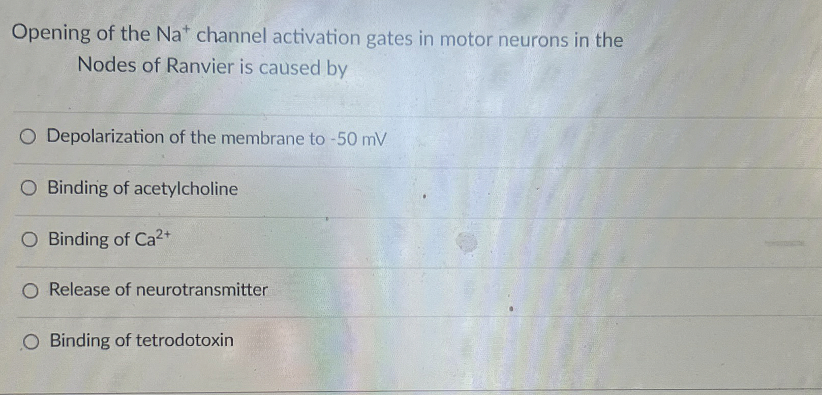 Solved Opening of the Na+channel activation gates in motor | Chegg.com