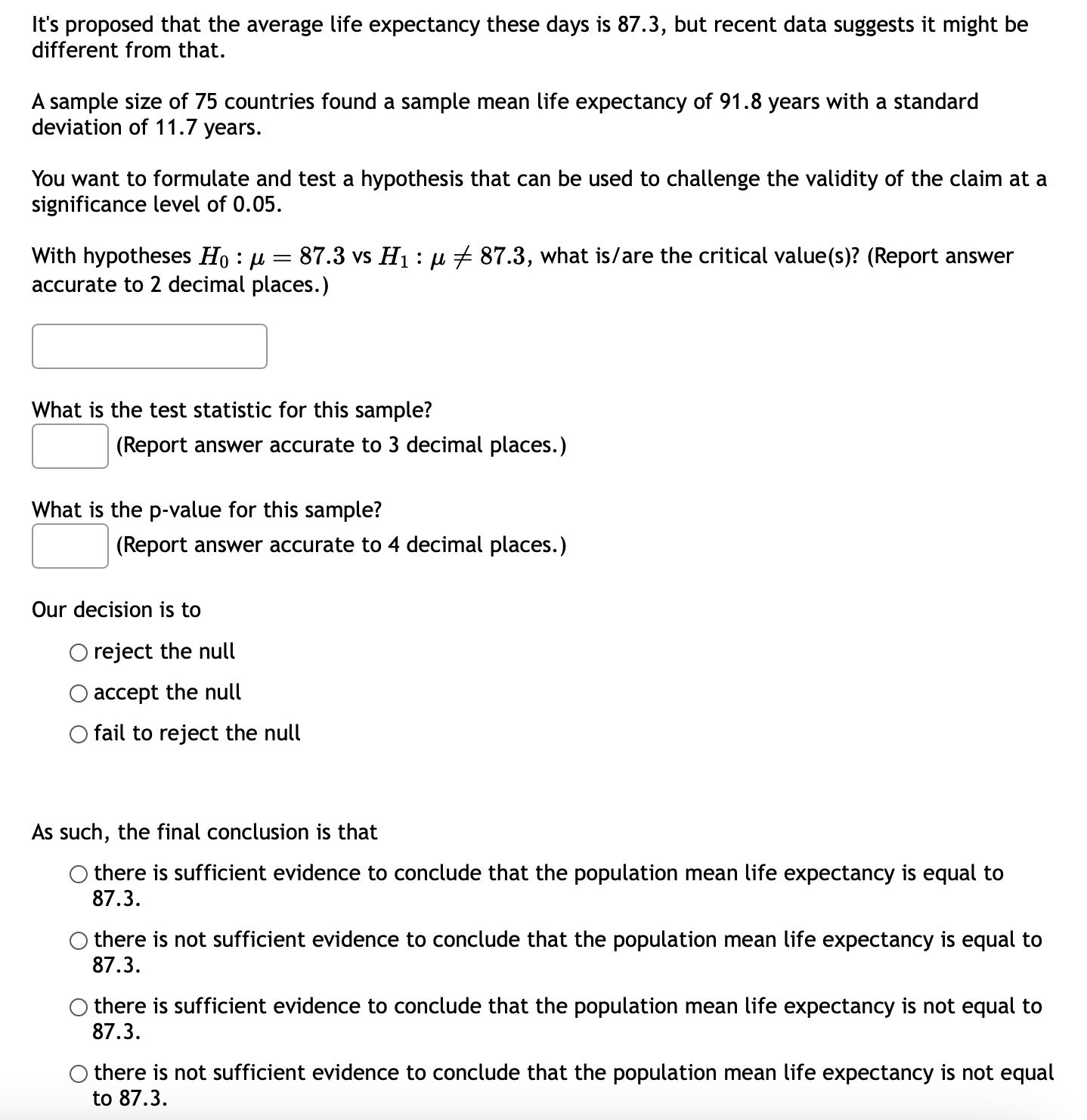 Solved It's proposed that the average life expectancy these | Chegg.com