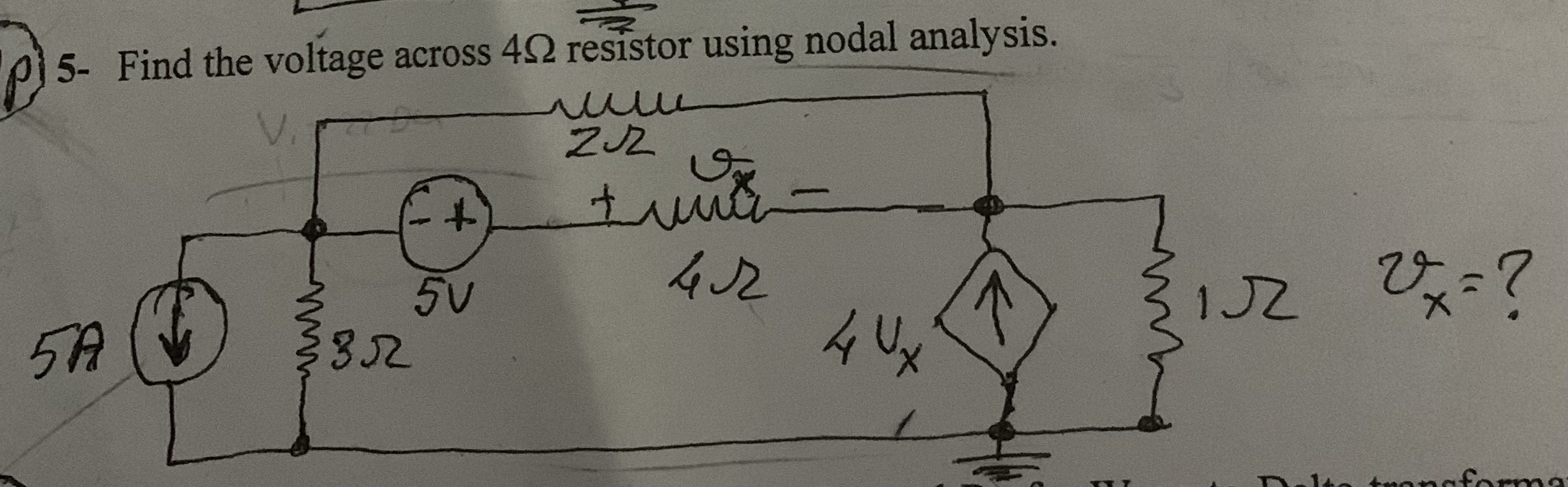 Solved p) 5 - ﻿Find the voltage across 4Ω ﻿resistor using | Chegg.com
