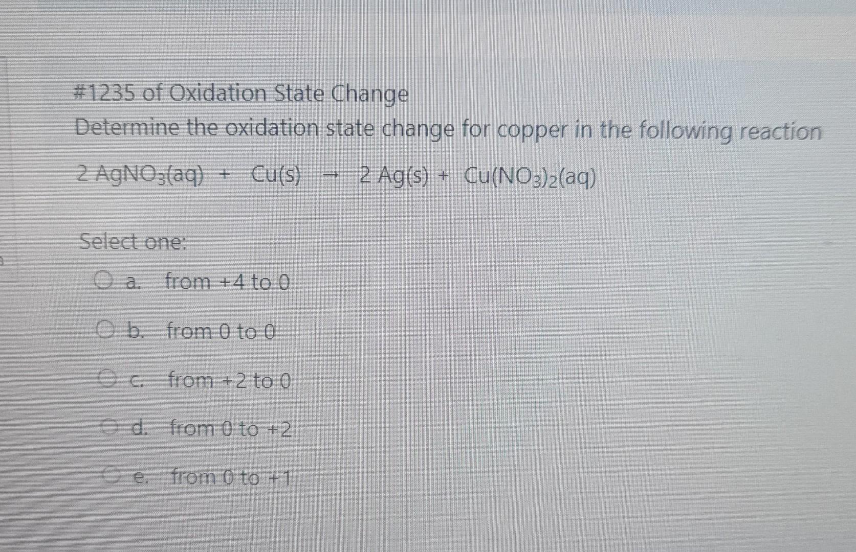 Solved \#1235 of Oxidation State Change Determine the | Chegg.com