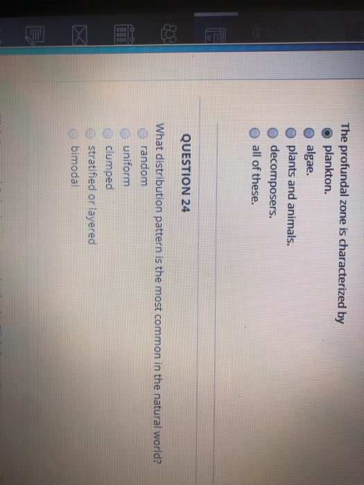 Solved The profundal zone is characterized by plankton. | Chegg.com