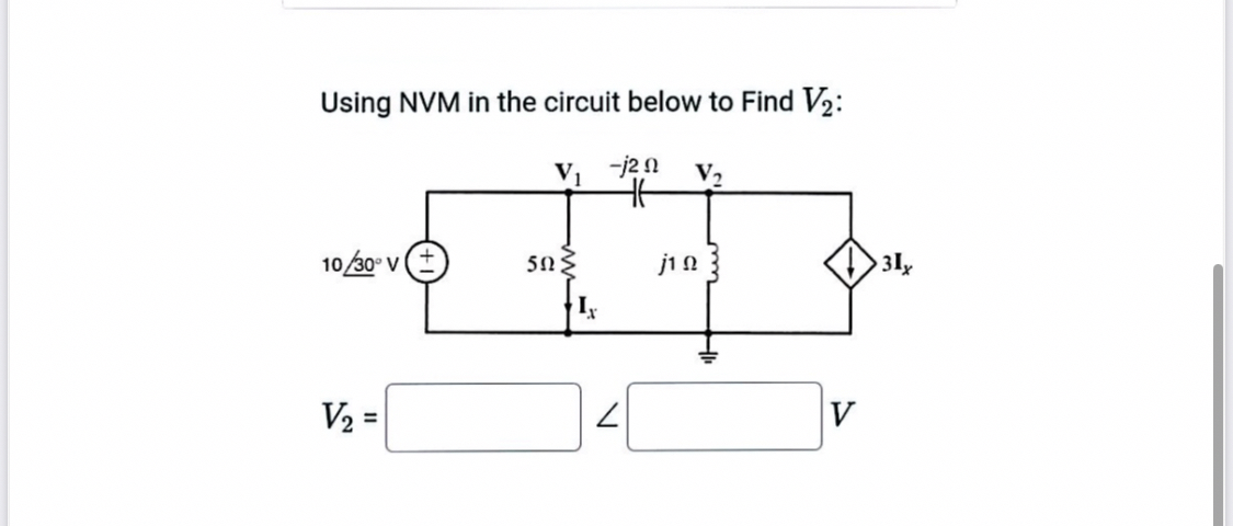 Solved Using NVM in the circuit below to Find V2 ﻿:|)/(|)),V | Chegg.com