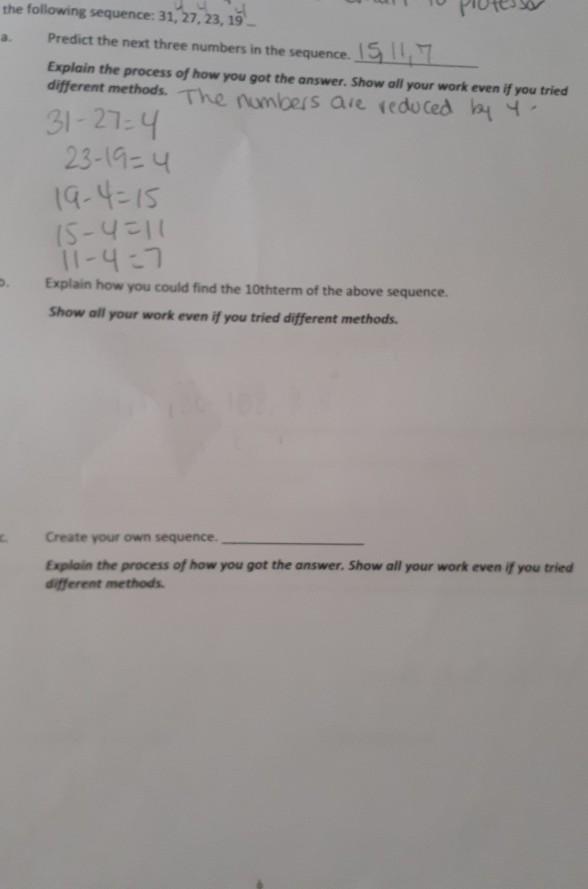 Solved how to get to the 10th term for the above sequence | Chegg.com