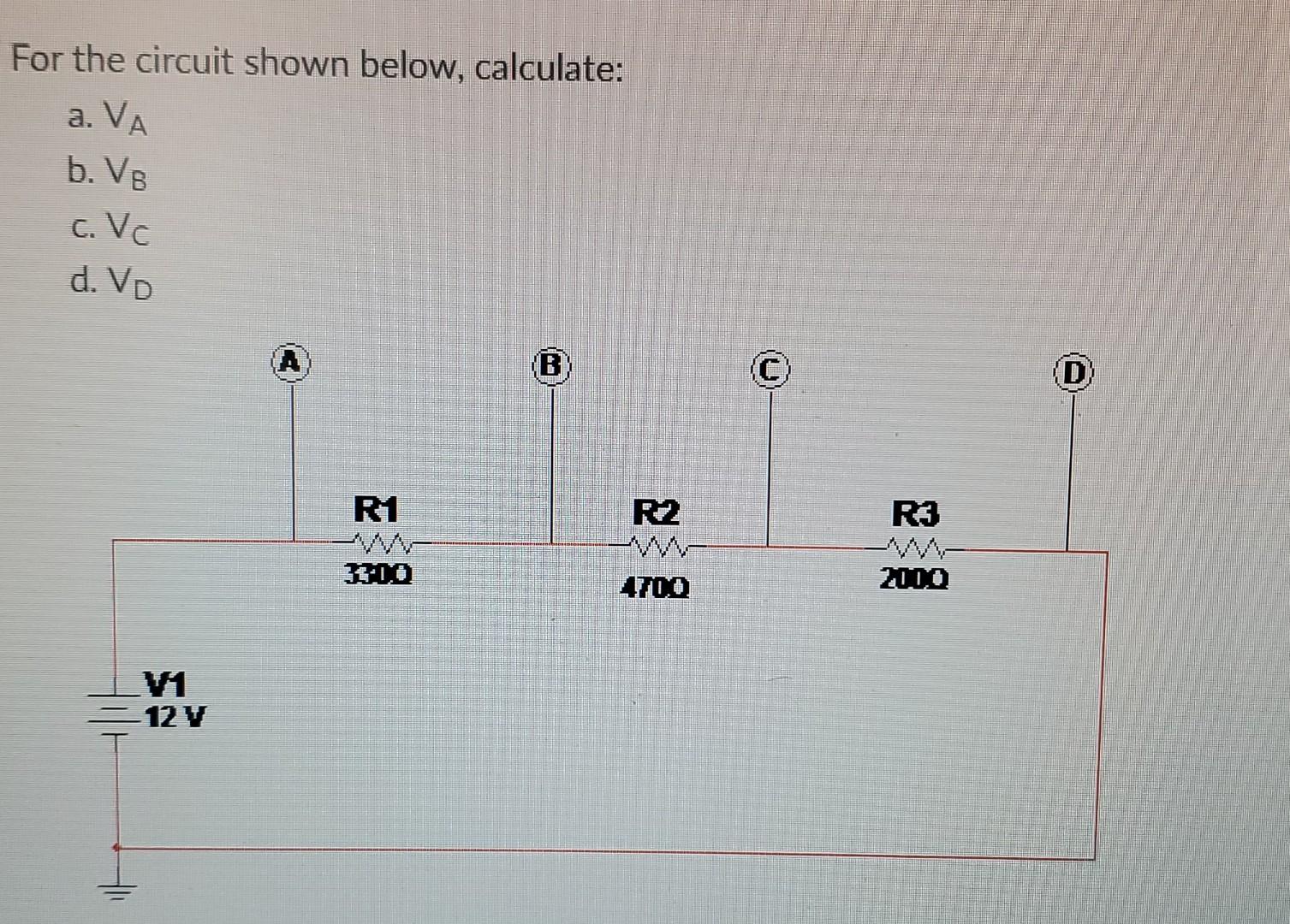 Solved 6. For the circuit shown below, calculate: a. VA b. | Chegg.com