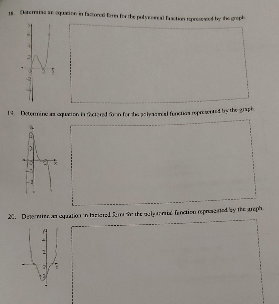 Solved 18. Determine an equation in factored form for the | Chegg.com