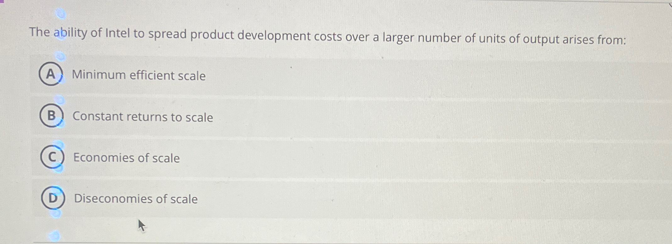 Solved The ability of Intel to spread product development | Chegg.com