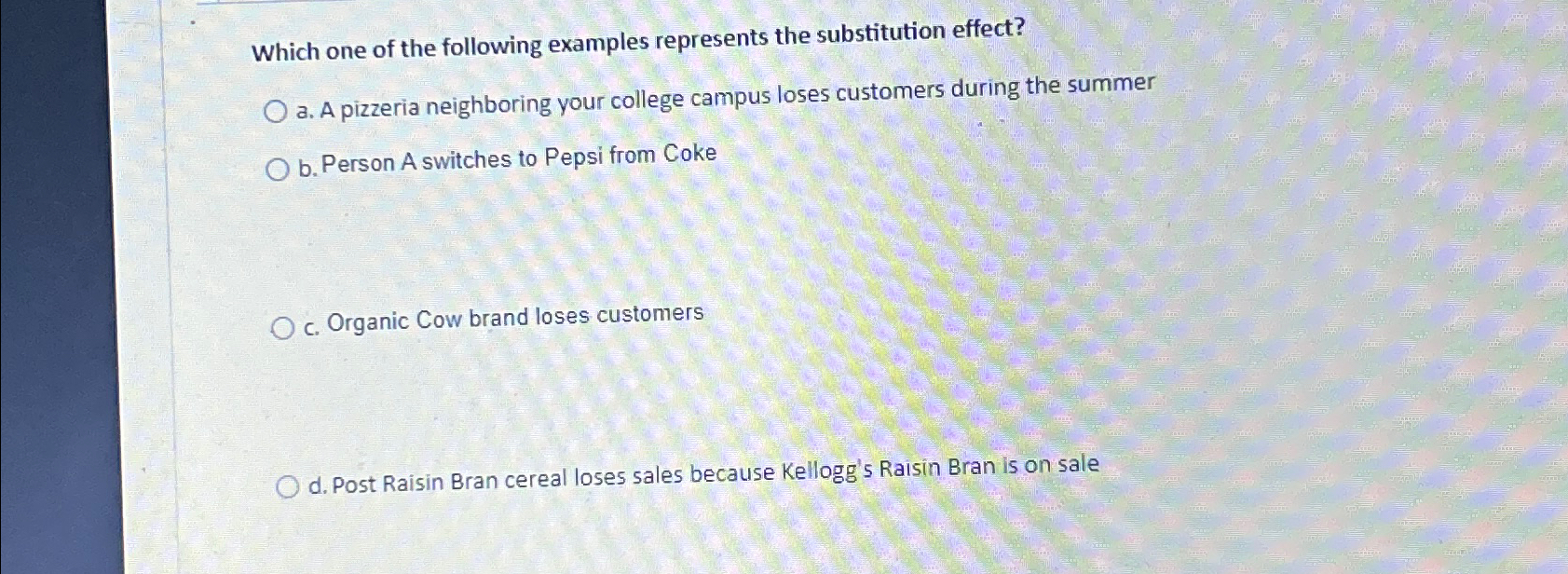Solved Which one of the following examples represents the | Chegg.com