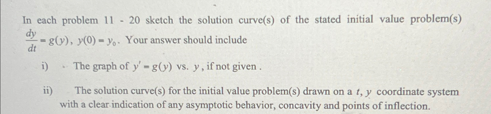 In each problem 11-20 ﻿sketch the solution curve(s) | Chegg.com