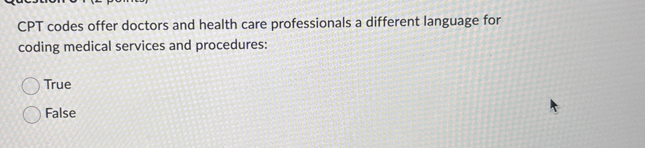 Solved CPT codes offer doctors and health care professionals | Chegg.com