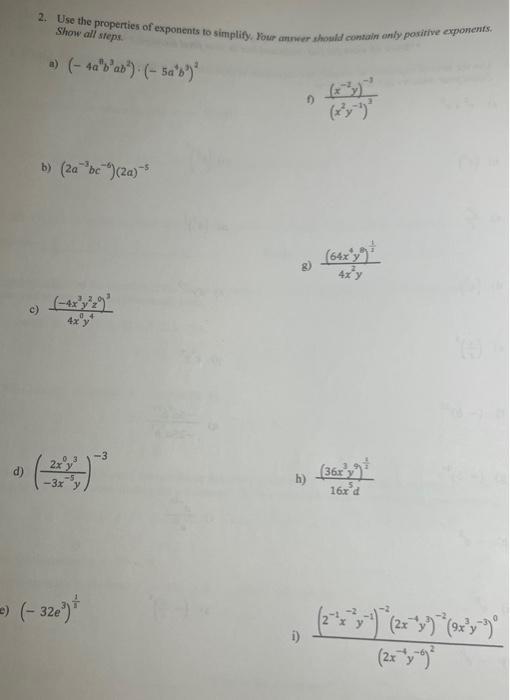 Solved Homework 4B: Properties of Exponents (Sections 4.2, | Chegg.com