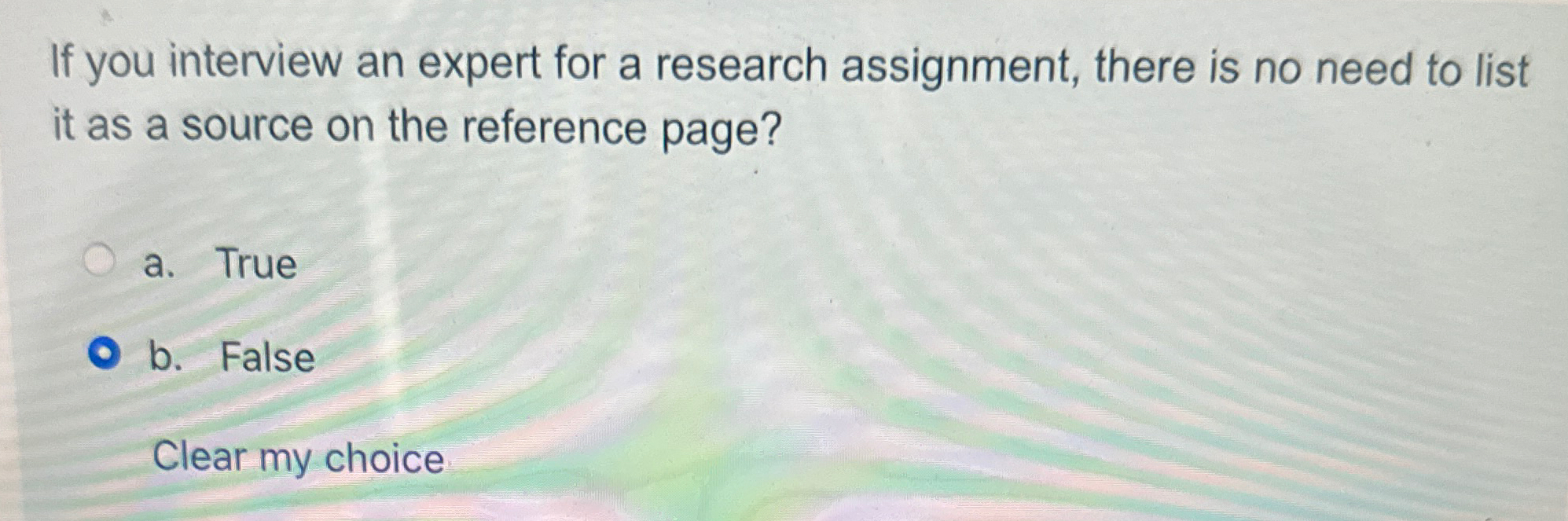 Solved If you interview an expert for a research assignment, | Chegg.com
