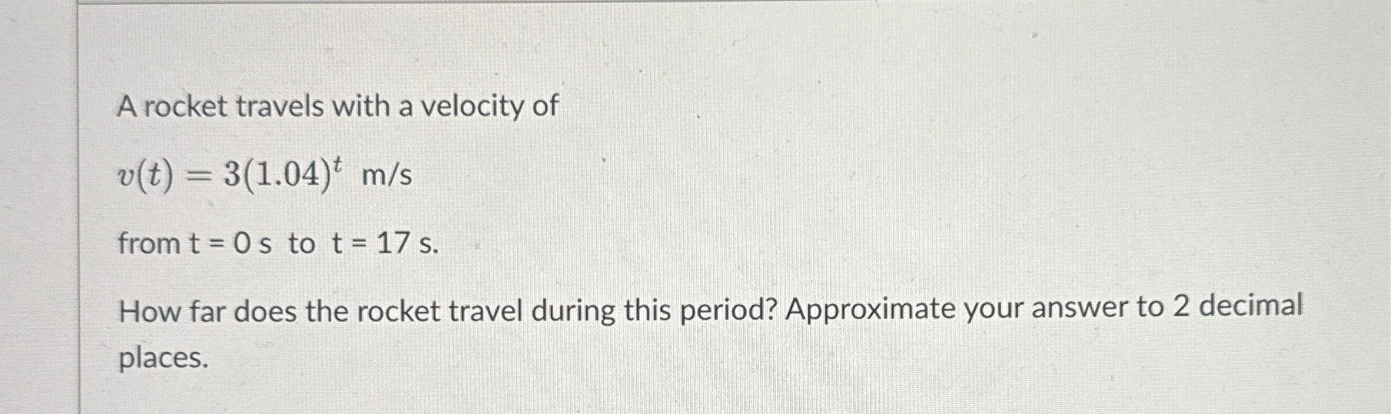 Solved A rocket travels with a velocity | Chegg.com