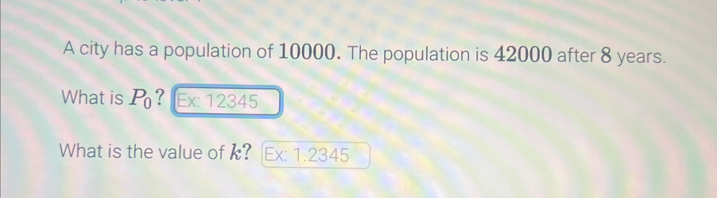 Solved A city has a population of 10000 . ﻿The population is | Chegg.com