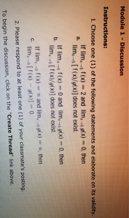 Solved Module 1 Discussion Instructions 1 Choose One 1 