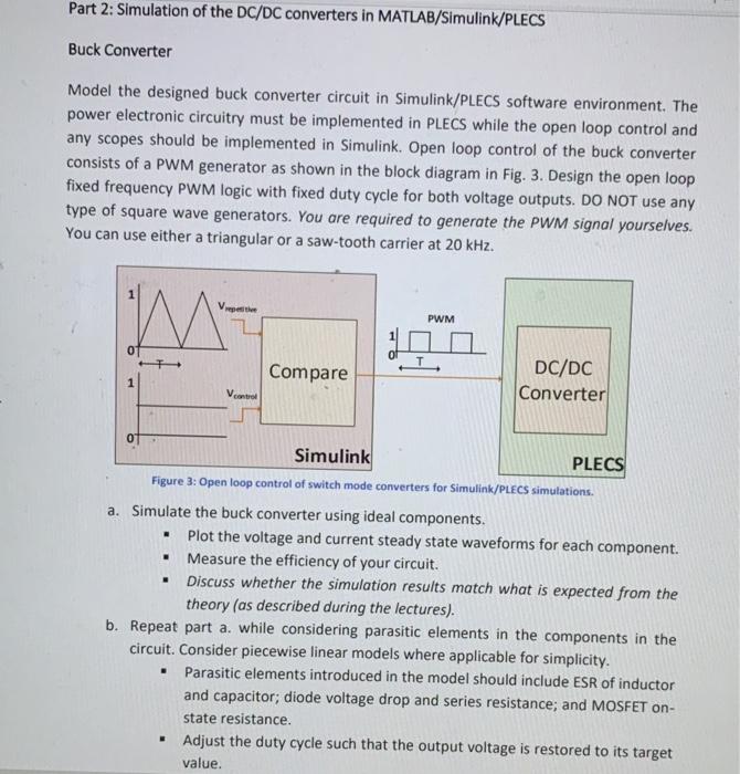 Solved Part 2: Simulation of the DC/DC converters in | Chegg.com