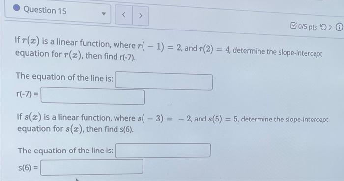 Solved If r(x) is a linear function, where r(−1)=2, and | Chegg.com