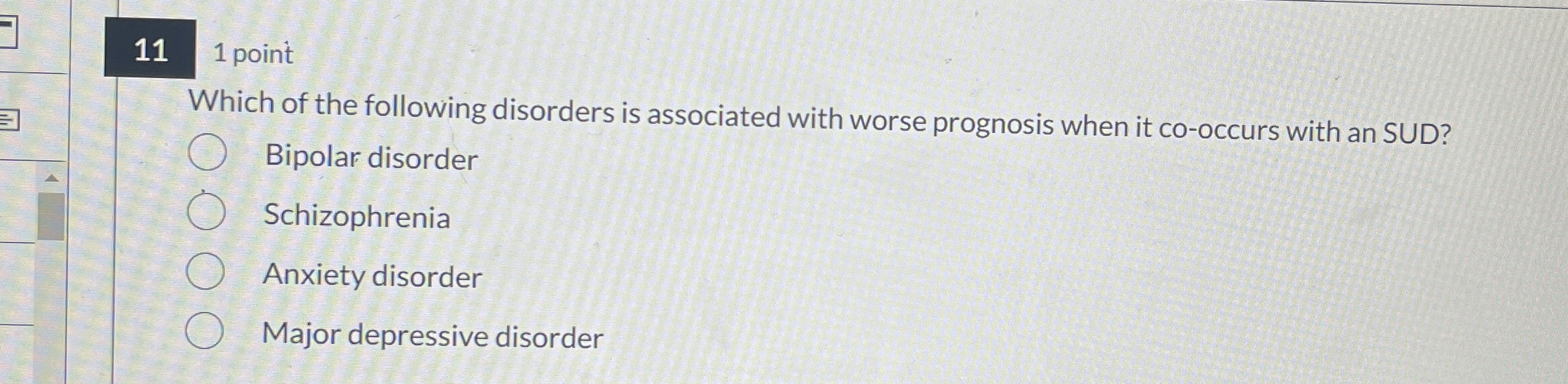 Solved 11,1 pointWhich of the following disorders is | Chegg.com Solved 11,1 pointWhich of the following disorders is | Chegg.com