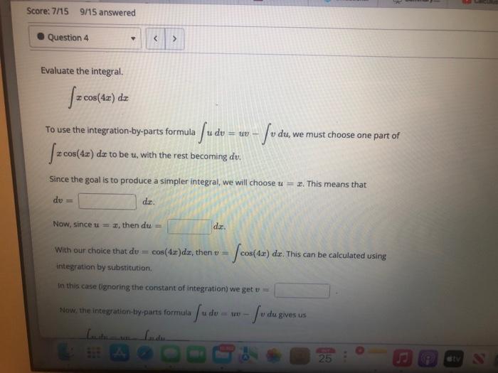 Solved Evaluate the integral. ∫xcos(4x)dx To use the | Chegg.com