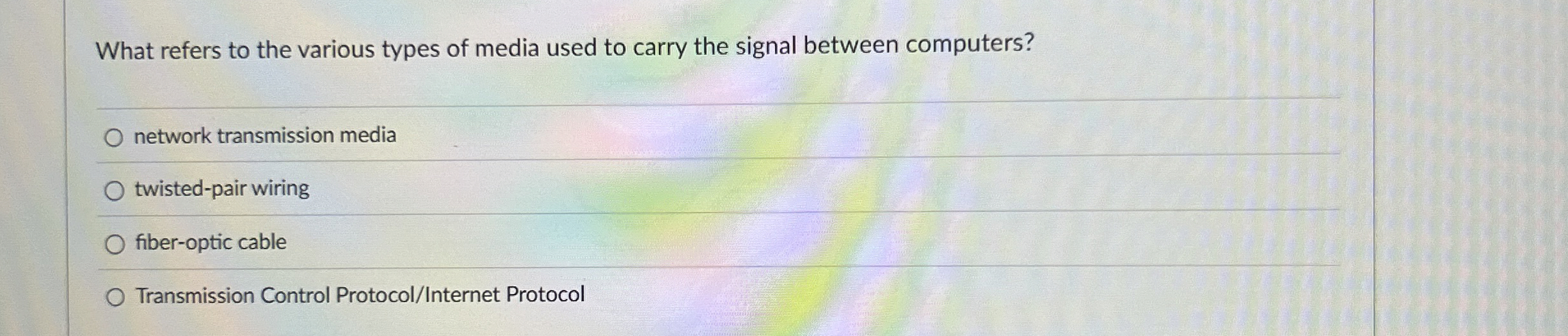 Solved What refers to the various types of media used to | Chegg.com