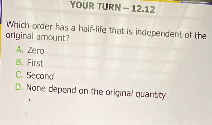 Solved YOUR TURN – 12.10 A plot for a zeroth order reaction | Chegg.com