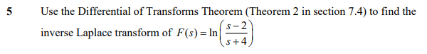 Solved 5 ﻿Use the Differential of Transforms Theorem | Chegg.com