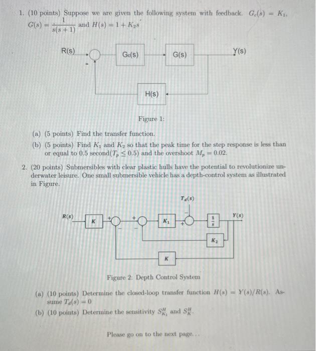 Solved 1. (10 points) Suppose we are given the following | Chegg.com