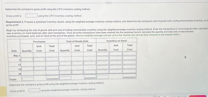 Solved Exercise Gym began May with merchandise inventory of | Chegg.com