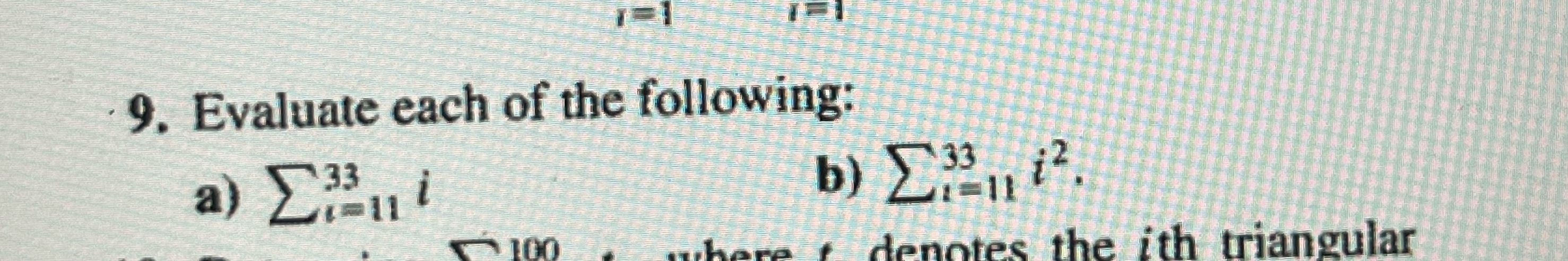 Solved Evaluate each of the | Chegg.com