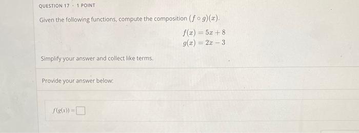 Solved Given the following functions, compute the | Chegg.com
