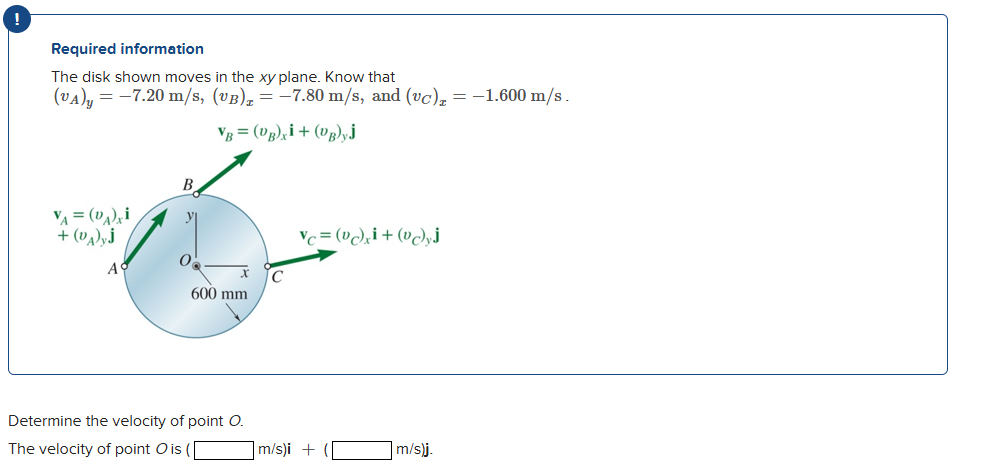 Required informationThe disk shown moves in ﻿the xy | Chegg.com
