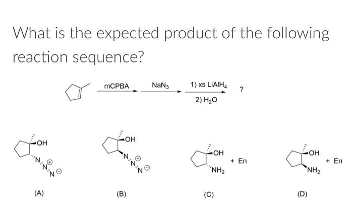 Solved What is the expected product of the following | Chegg.com