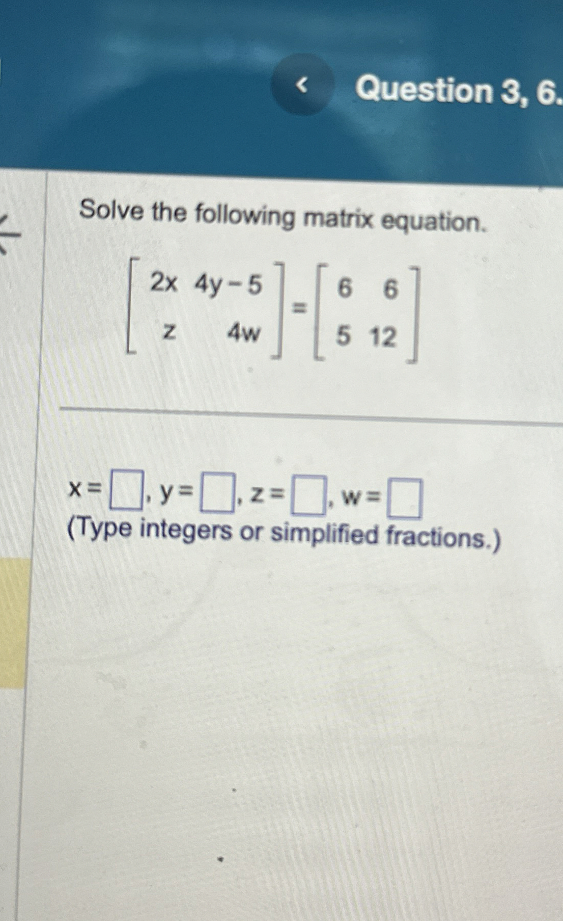 Solved Question 3, 6.Solve the following matrix | Chegg.com