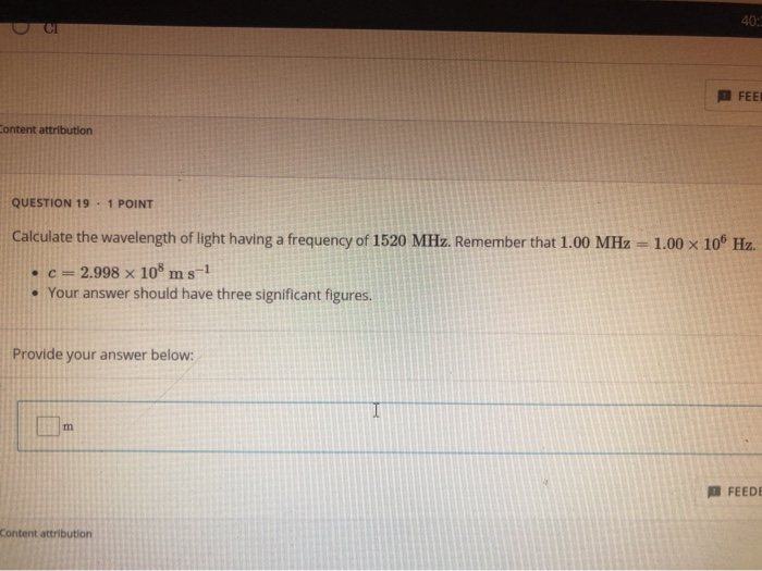 Solved 40: FEE Content attribution QUESTION 19.1 POINT | Chegg.com