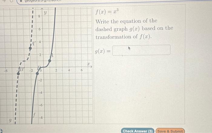 Solved F X X3 Write The Equation Of The Dashed Graph G X