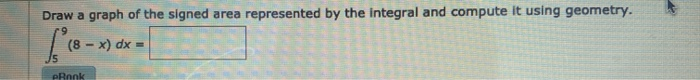 Solved Draw a graph of the signed area represented by the | Chegg.com