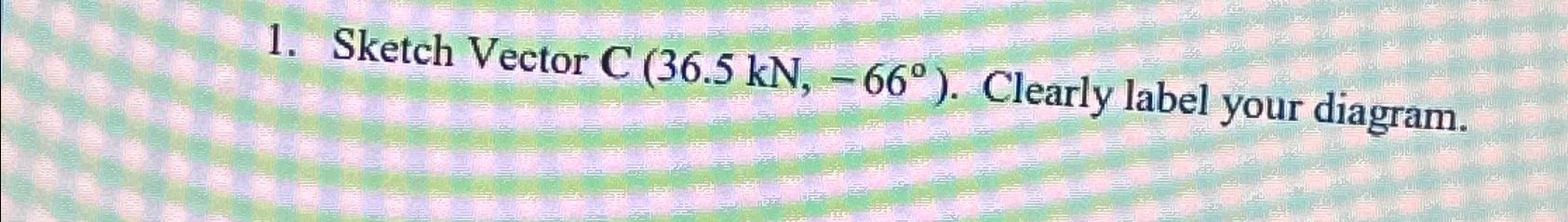 Solved Sketch Vector C(36.5kN,-66°). ﻿Clearly label your | Chegg.com